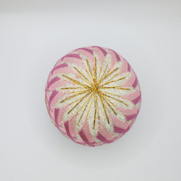 Accents | Japanese Temari Thread Ball Pink Purple And Gold | Poshmark
